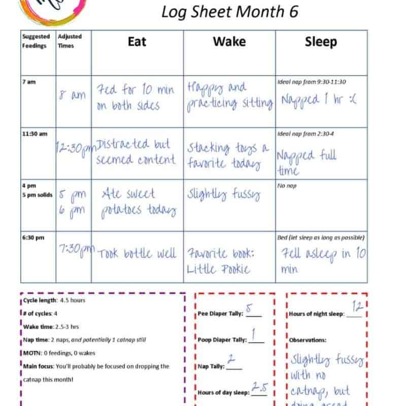 Sample Babywise Schedules Baby & Toddler - Mama's Organized Chaos